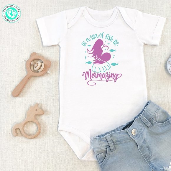 Gerber | One Pieces | In A Sea Of Fish Be Mermazing Baby Onesie Mermaid ...
